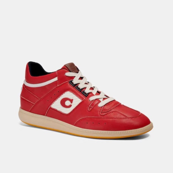 Coach | Shoes | Coach Vintage Red Leather Citysole Mid Top Sneakers ...
